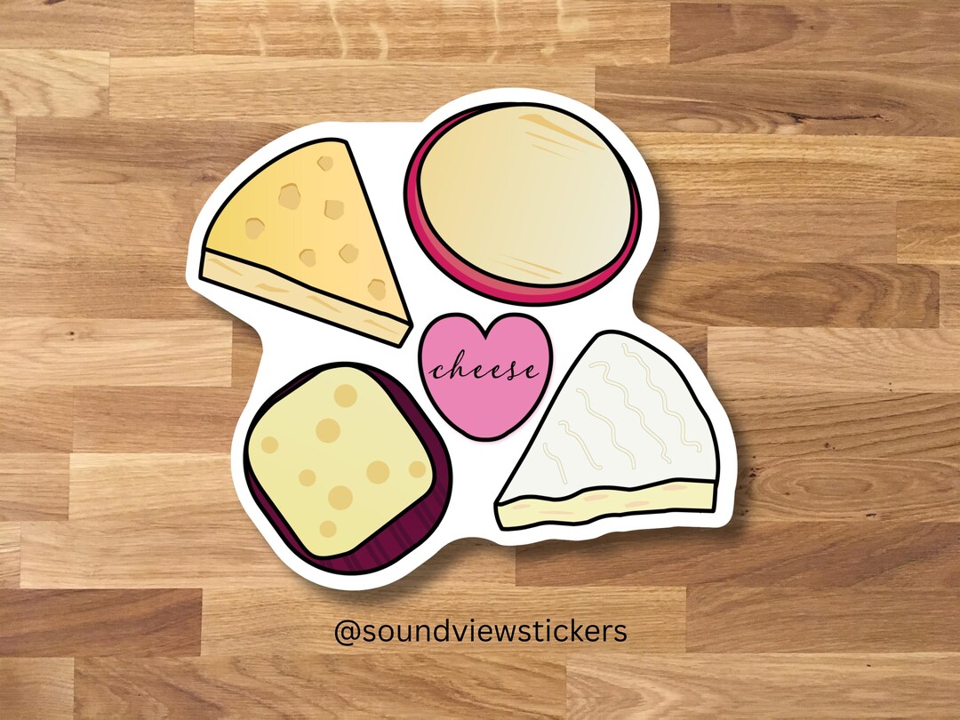 I Heart Cheese Sticker: Waterproof Foodie Decal - Etsy
