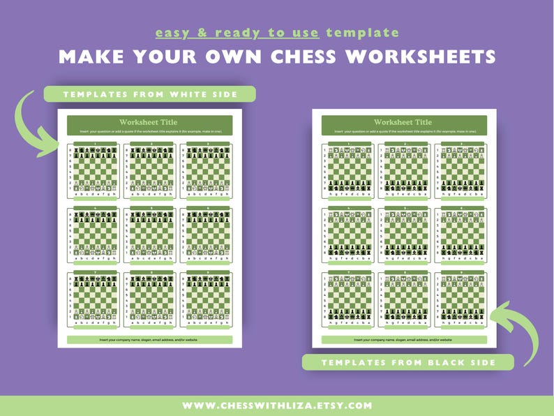 Make Your Own Chess Worksheets | Easy-to-edit Canva Template ...