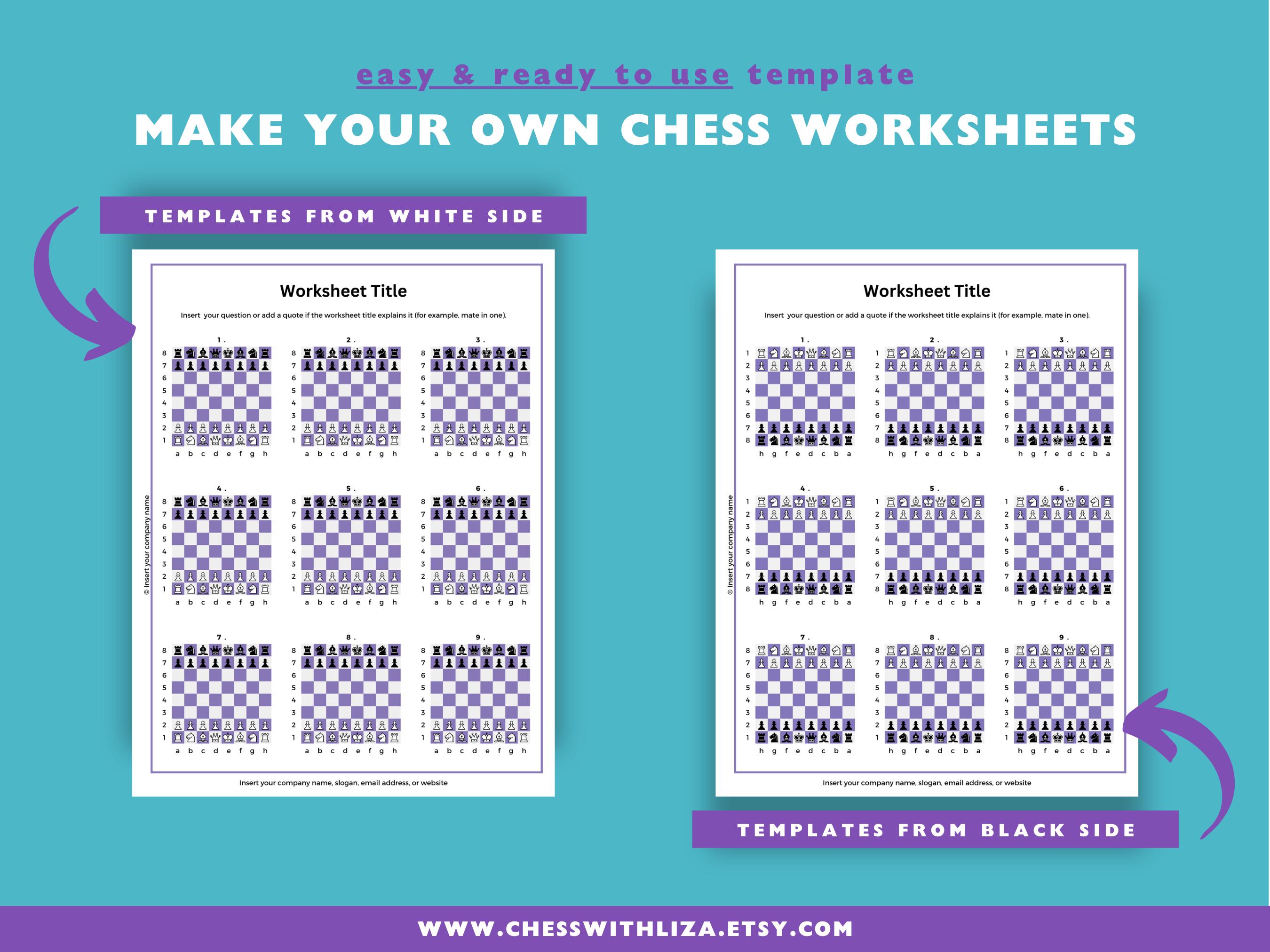 Make Your Own Chess Worksheets | Easy-to-edit Canva Template ...