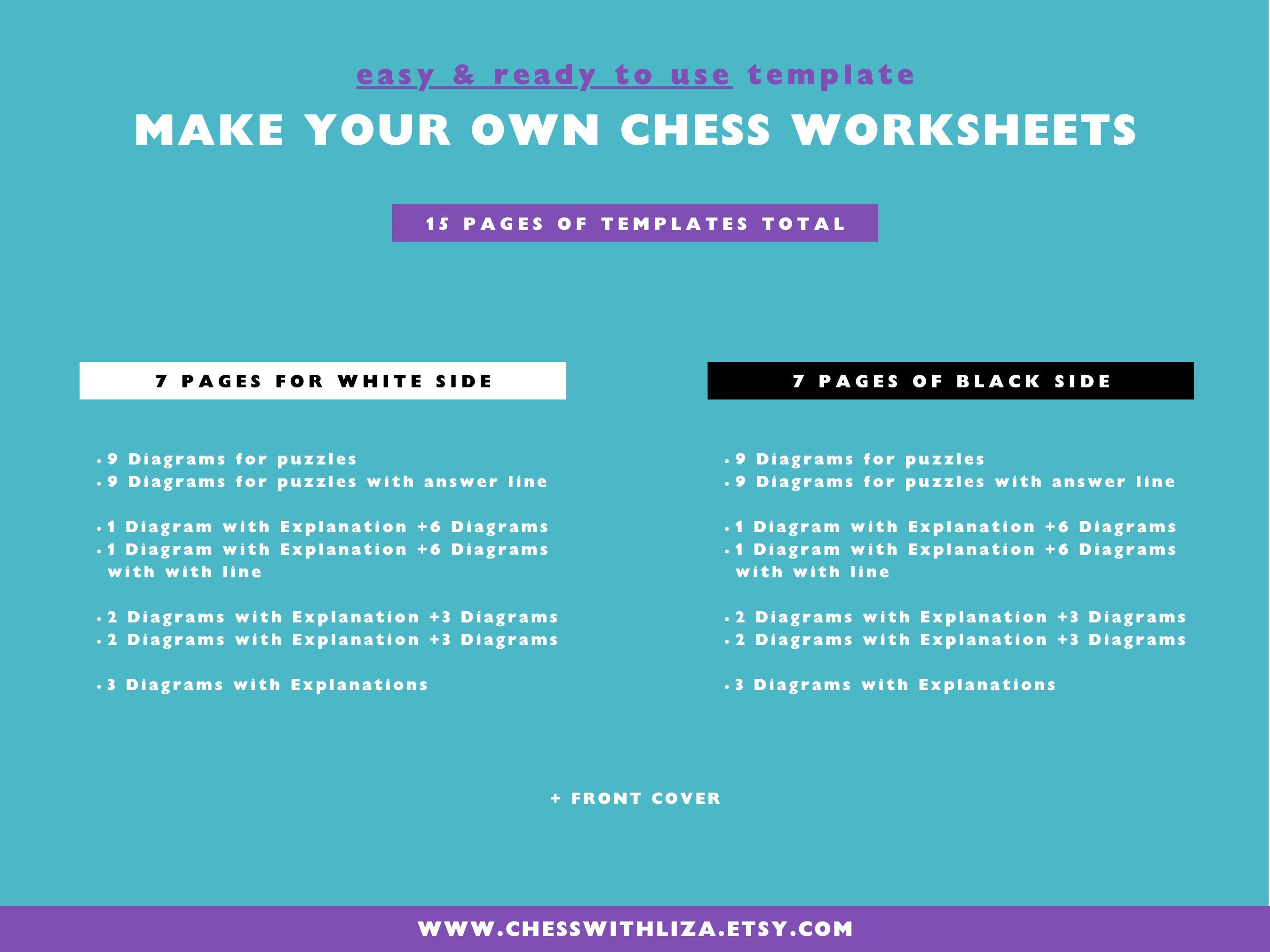 Make Your Own Chess Worksheets | Easy-to-edit Canva Template ...