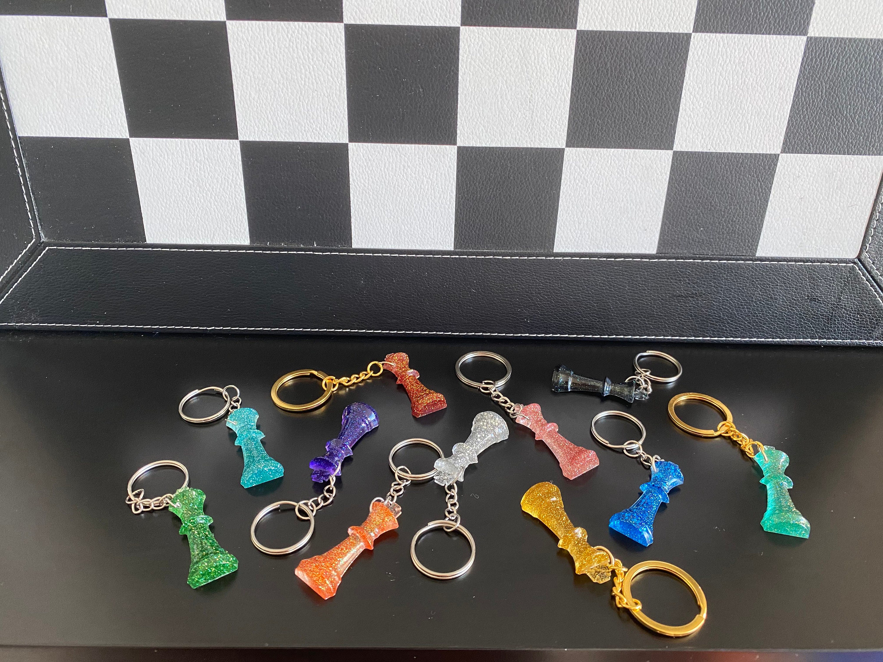 40 CHESS KING KEYCHAINS Handmade by Master Liza Perfect as a Gifts Kecy ...