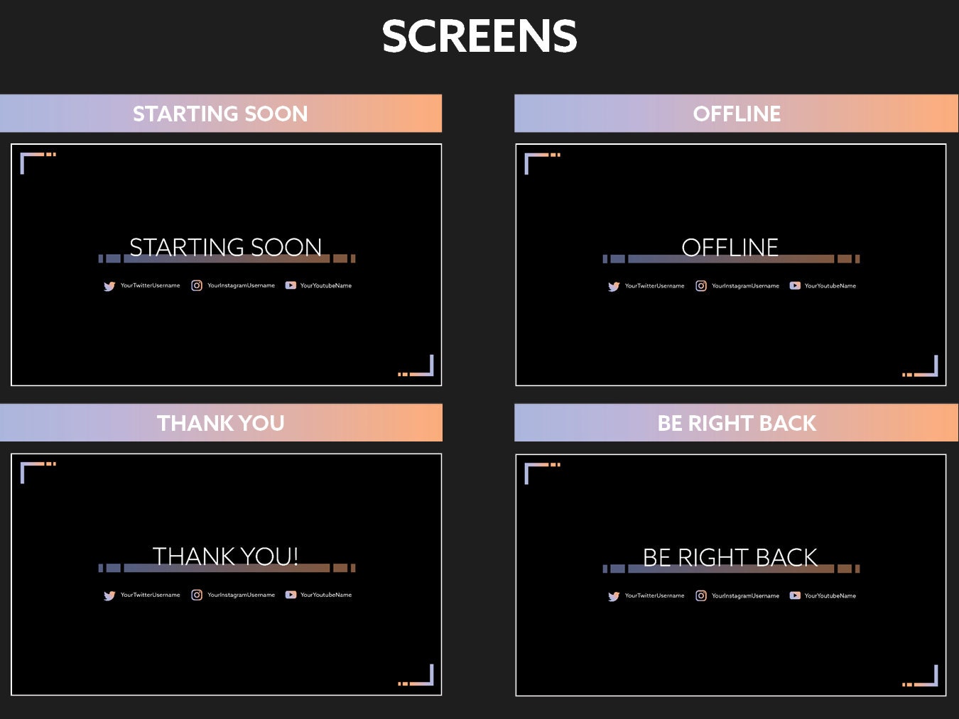 Pastel Purple & Orange ( Twitch / Youtube / Facebook ) Gradient Stream ...
