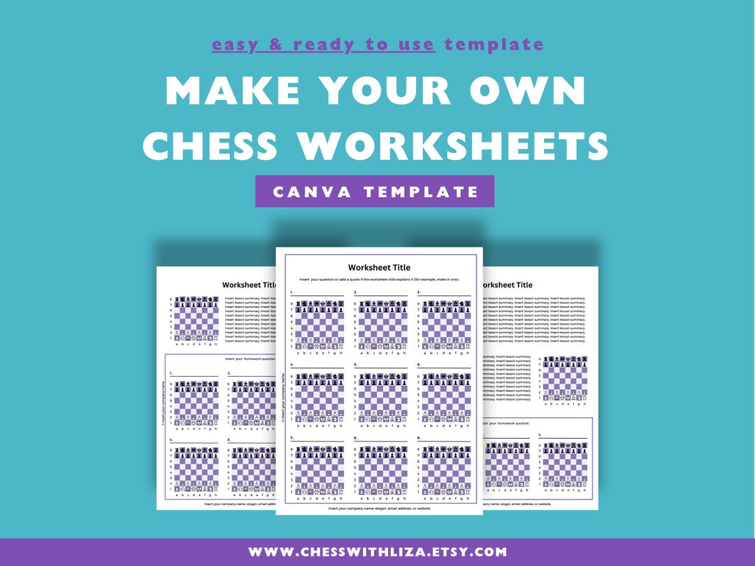 Make Your Own Chess Worksheets | Easy-to-edit Canva Template ...
