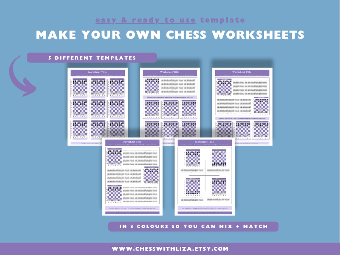 Make Your Own Chess Worksheets | Easy-to-edit Canva Template ...