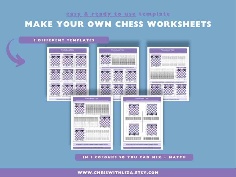 Make Your Own Chess Worksheets | Easy-to-edit Canva Template ...