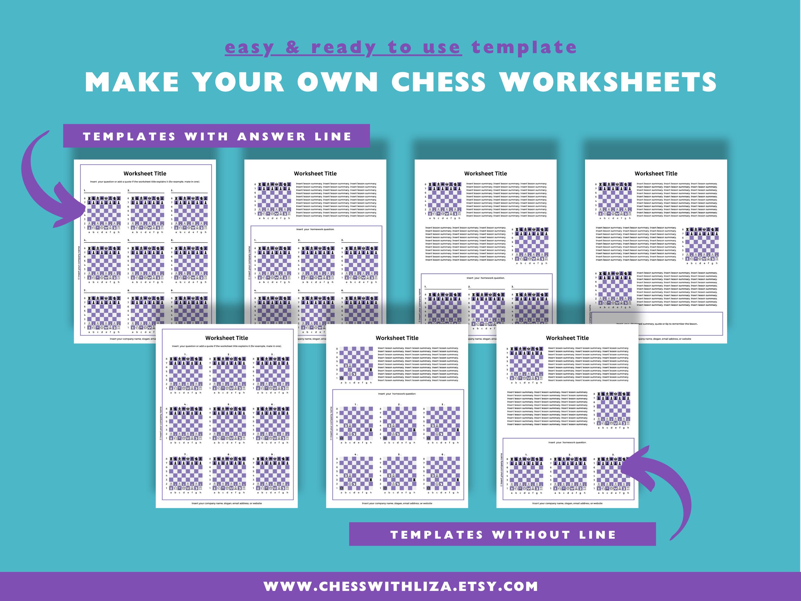 Make Your Own Chess Worksheets | Easy-to-edit Canva Template ...