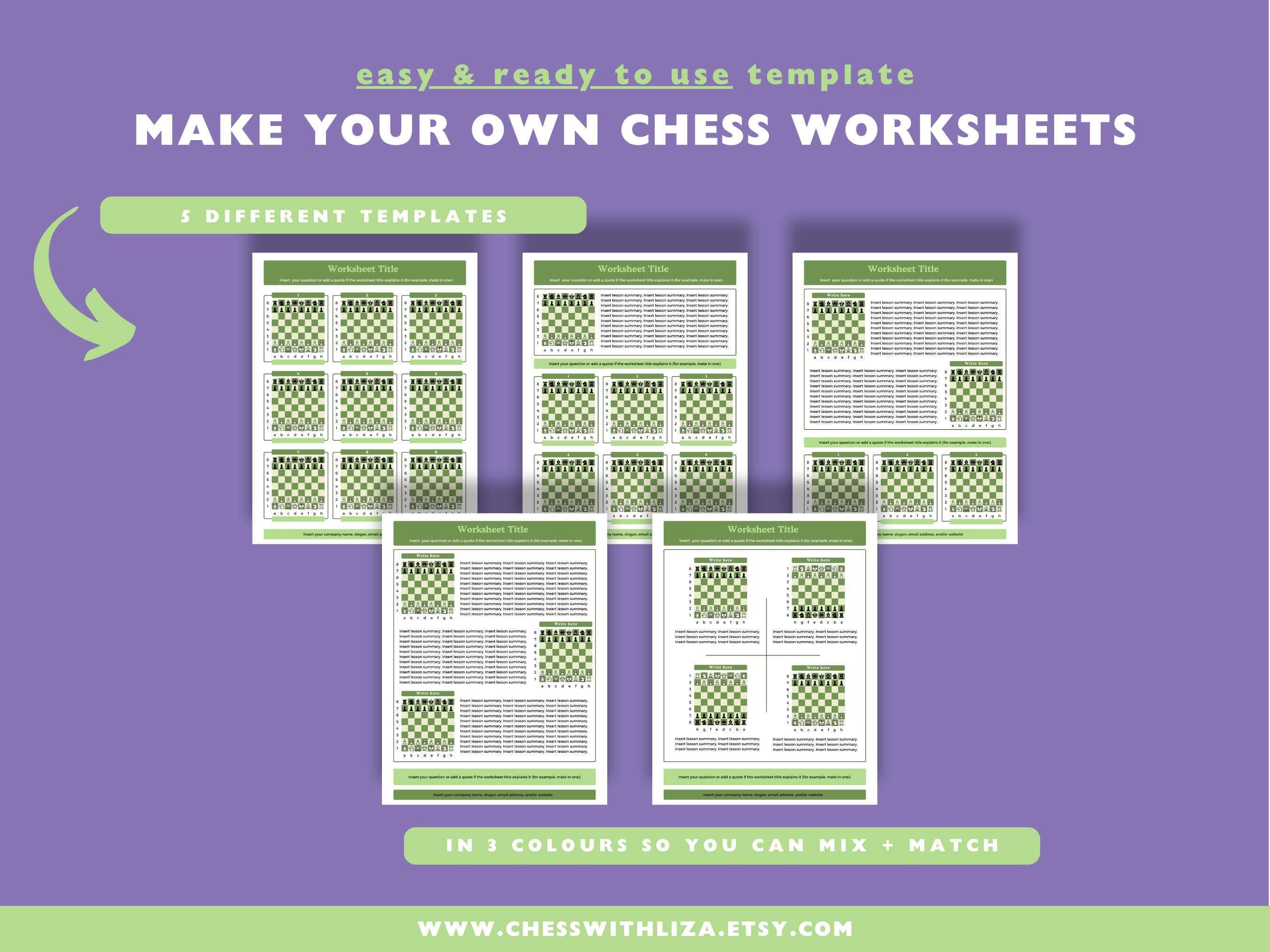 Make Your Own Chess Worksheets | Easy-to-edit Canva Template ...