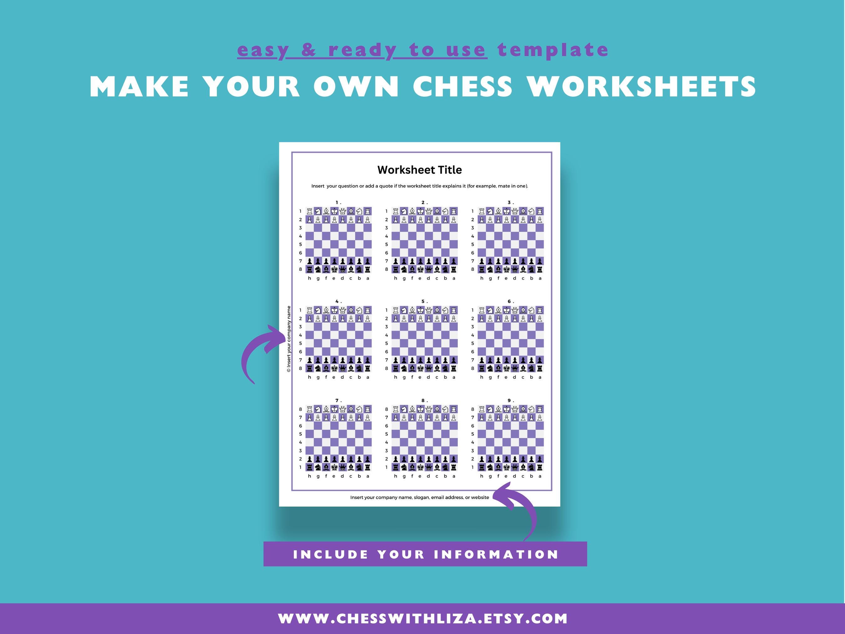 Make Your Own Chess Worksheets | Easy-to-edit Canva Template ...