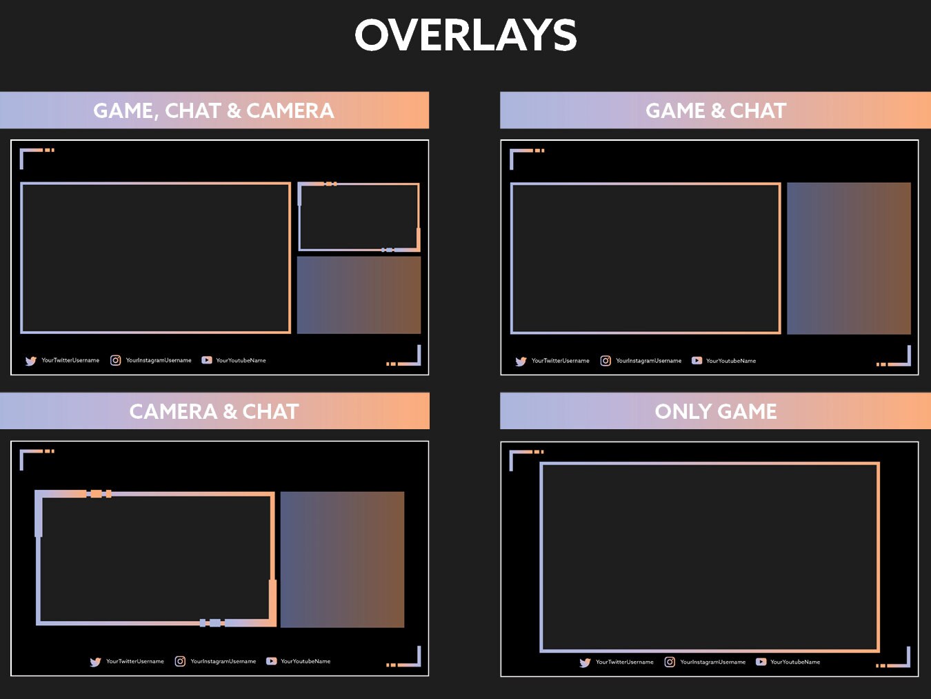 Pastel Purple & Orange ( Twitch / Youtube / Facebook ) Gradient Stream ...