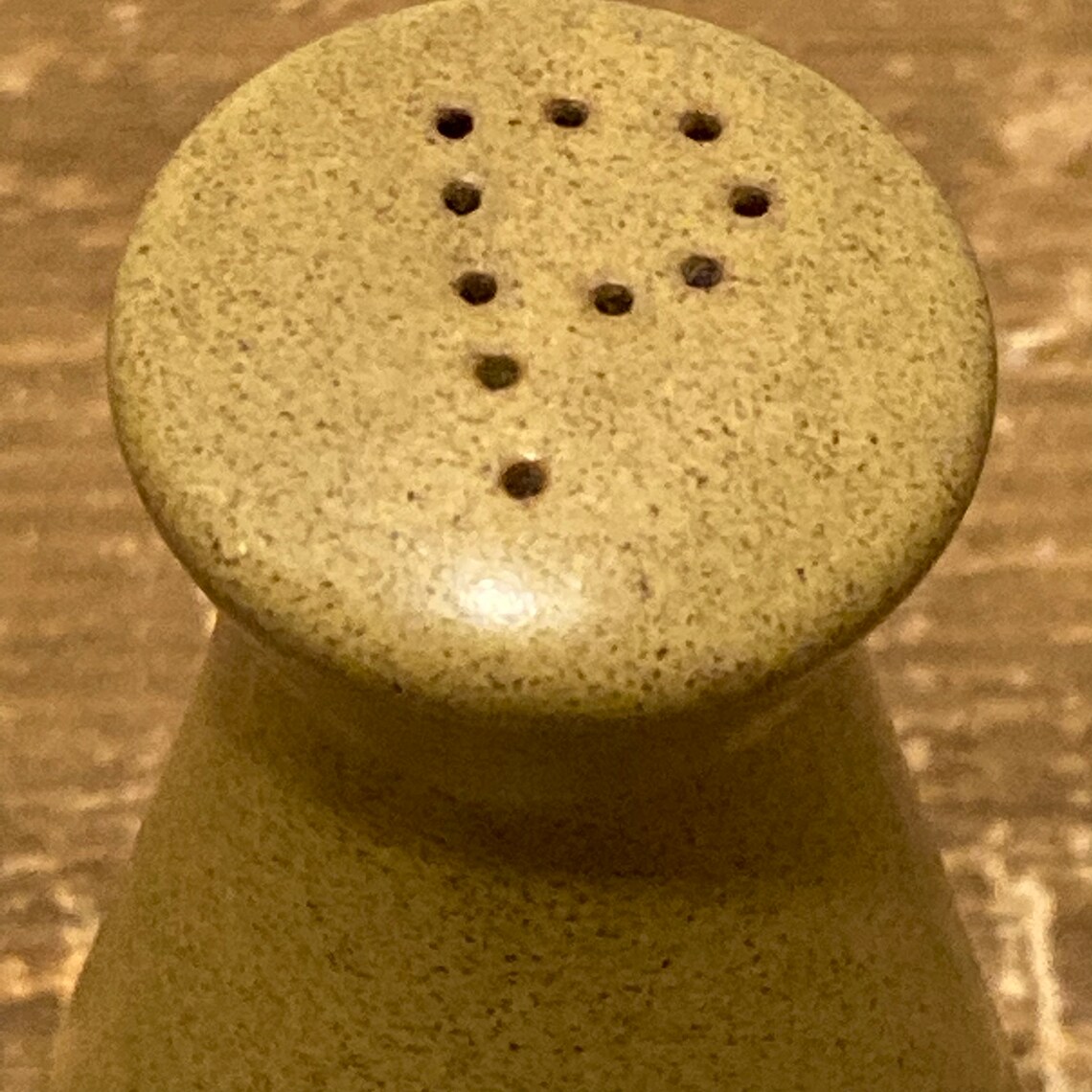 Vintage Denby Ode Pepper Pot Shaker. 1960s Mustard Antique Gold Glaze ...