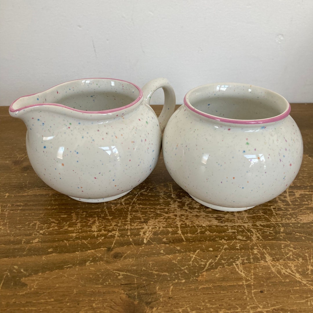 Vintage Arthur Wood Sugar & Creamer Confetti Spotty - Etsy