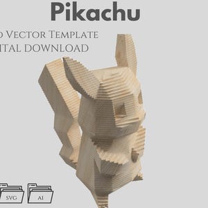 Pikachu - Sliced Vector Template, Parametric, Multilayer Laser Cut File ...