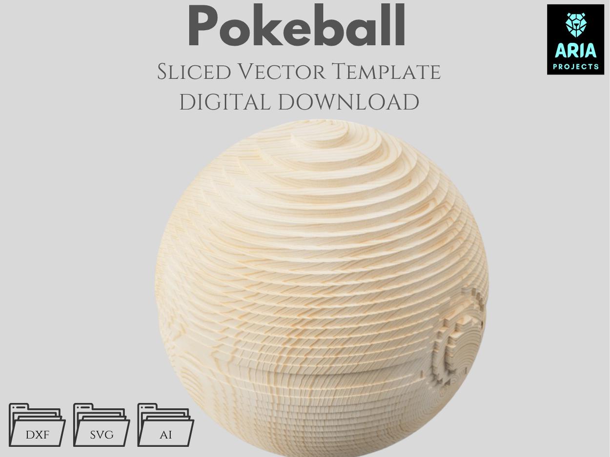 Pokeball - Sliced Vector Template, Parametric, Multilayer Laser Cut ...