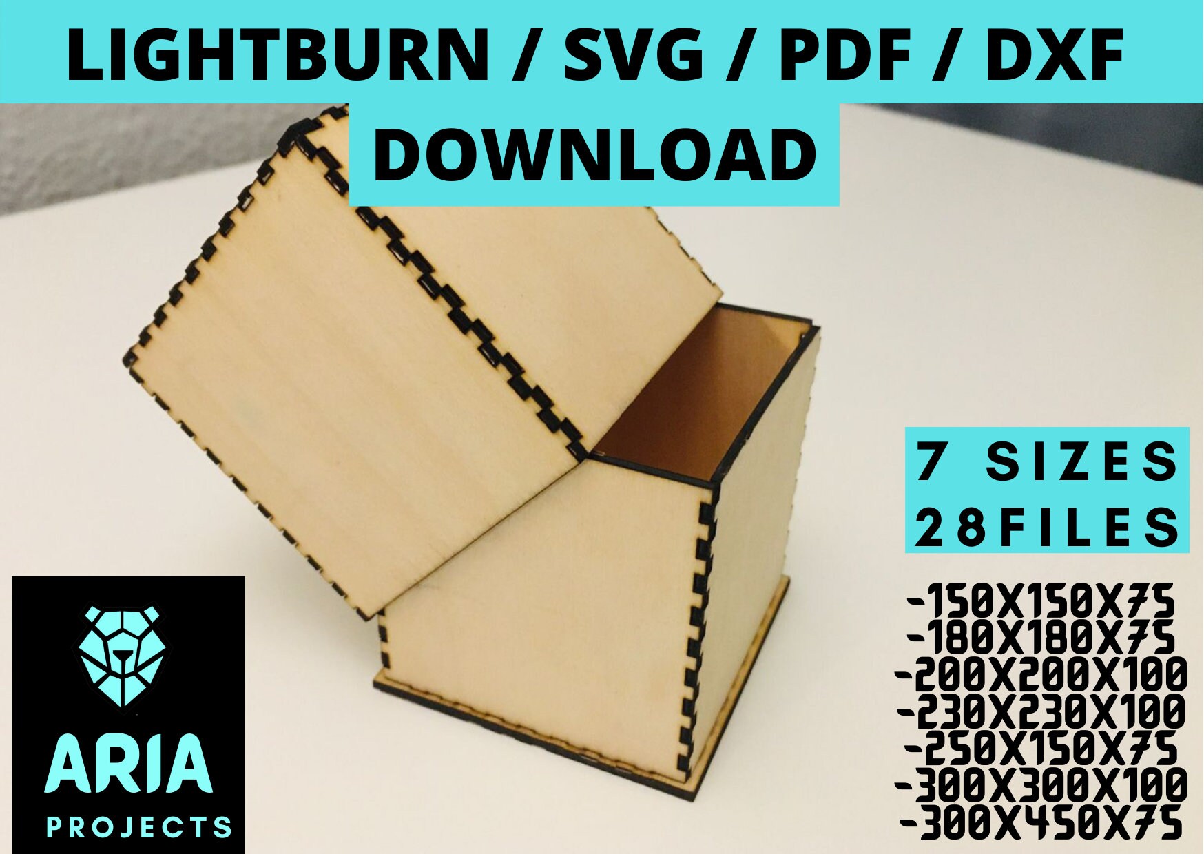 Laser Cut Box 2 Piece Templates - Etsy