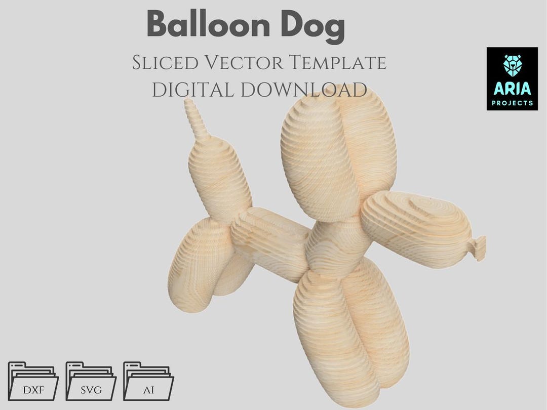 Balloon Dog – Sliced Vector Template, Parametric, Multilayer (DXF, SVG ...