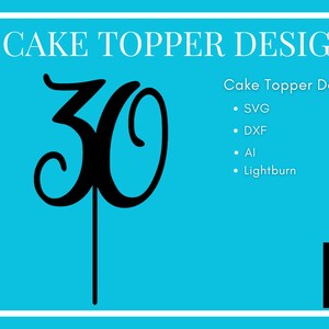 30 Cake Topper - Lasercut - Etsy