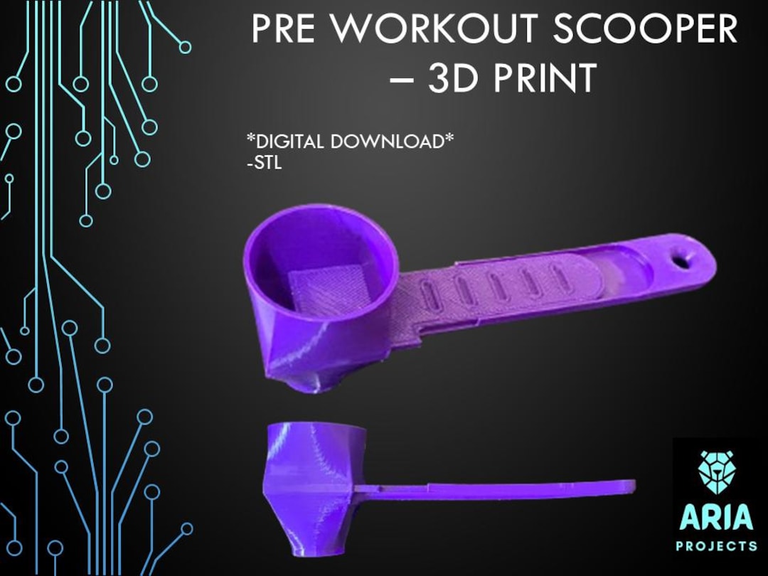 3d-printed Pre-workout Scoop With Funnel (digital File) - Etsy
