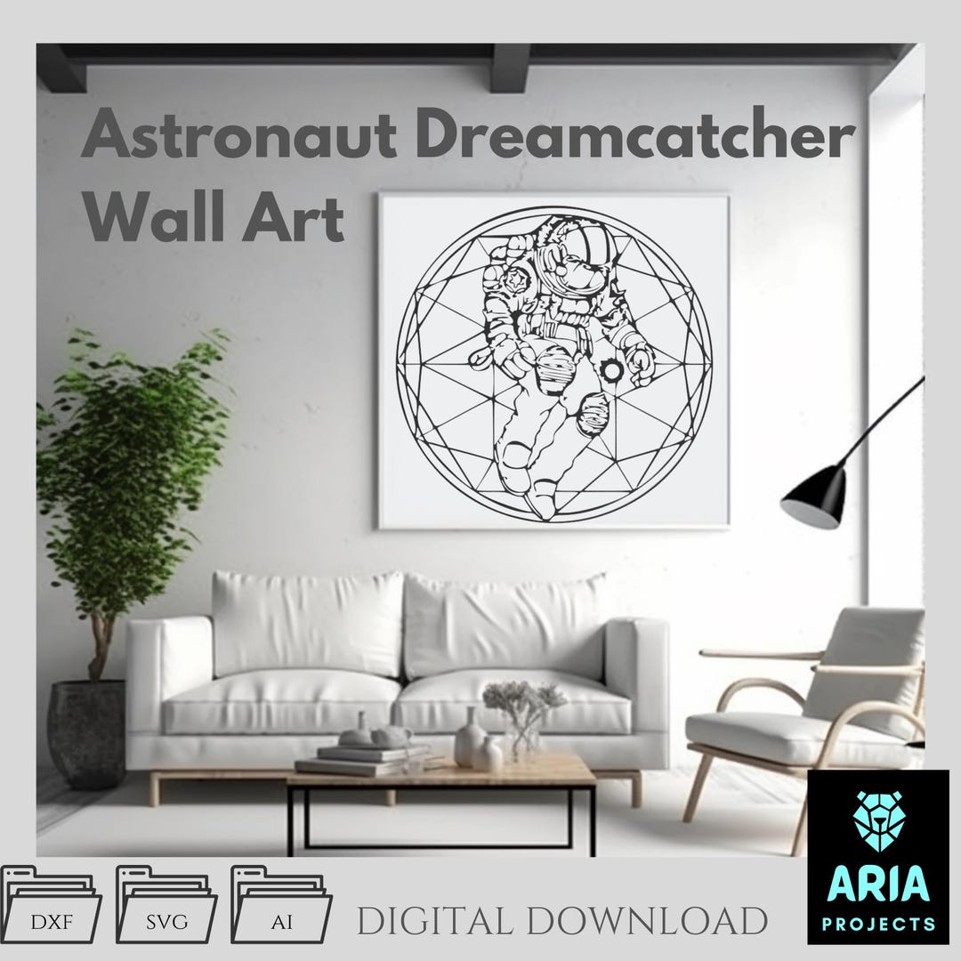 Astronaut Dreamcatcher Wall Art – Single-piece Sliced Vector, Space ...
