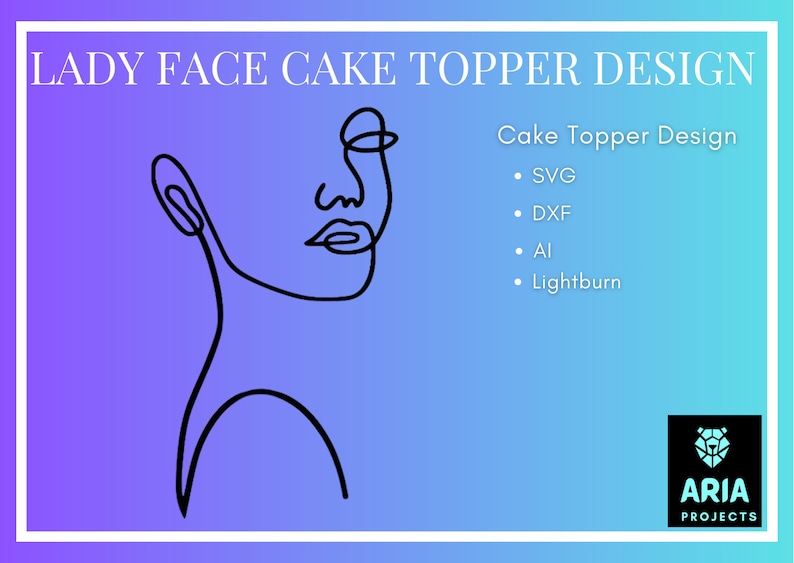 Lady Face Cake Topper Design - Lasercut - Etsy