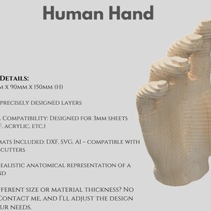 Human Hand – Sliced Vector Template, Parametric, Multilayer (DXF, SVG ...