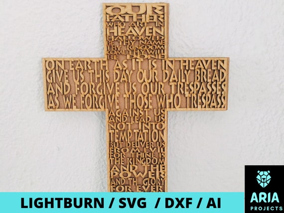 Our Father Cross Lasercut File | Etsy