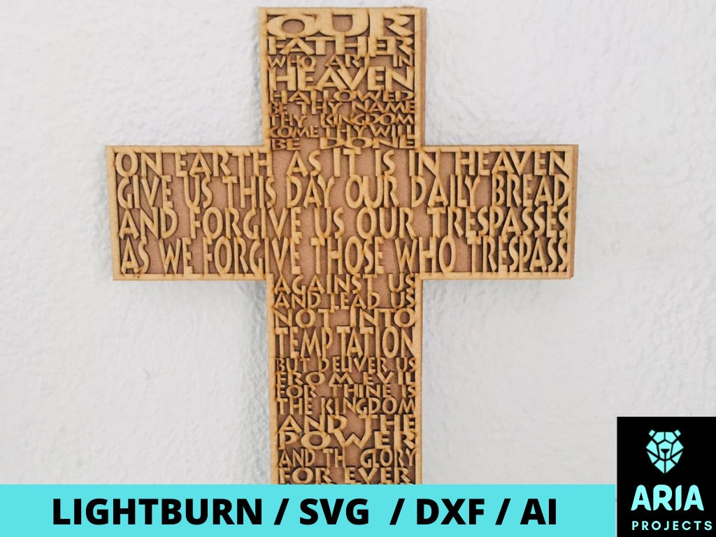 Our Father Cross Lasercut File - Etsy
