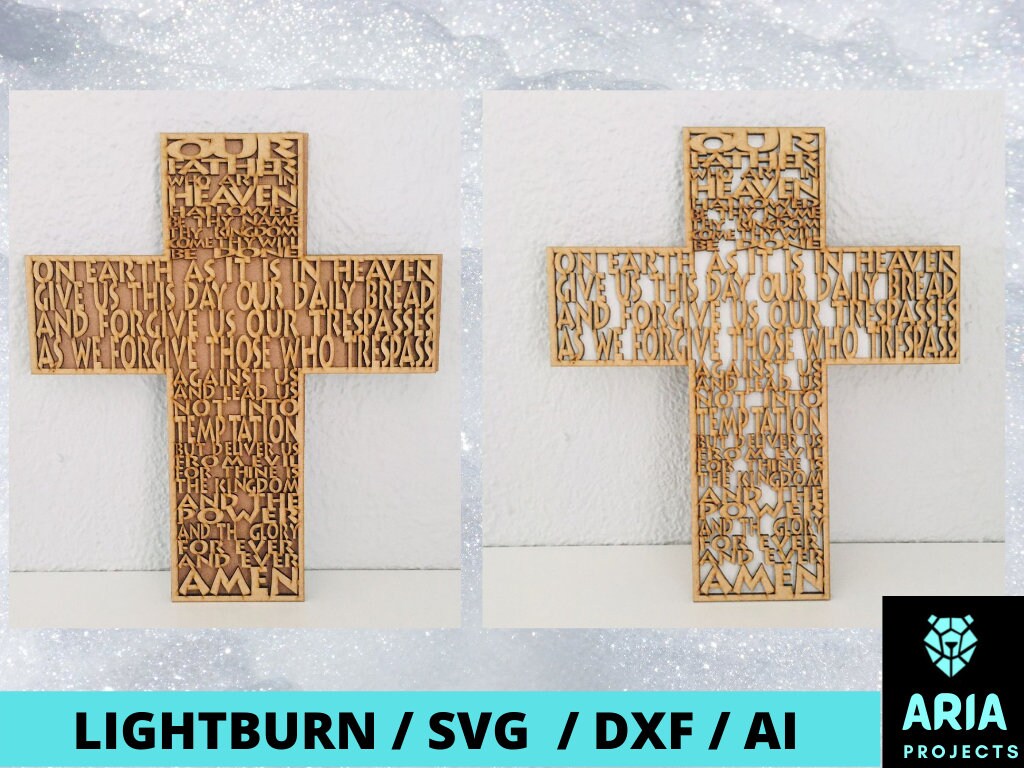 Our Father Cross Lasercut File - Etsy