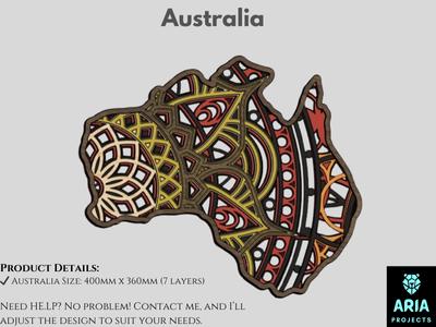 Mandala Effect Continents – World Map Bundle (8 Layer / 7 Layers ...