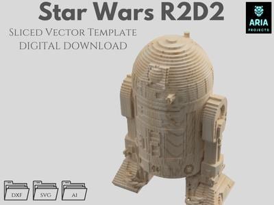 Star Wars R2-D2 – Sliced Vector Template, Parametric, Multilayer (DXF ...