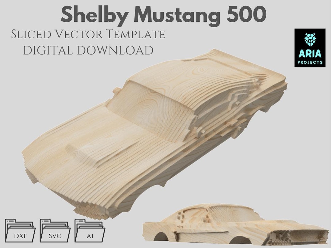 Shelby Mustang 500 – Sliced Vector Template, Parametric, Multilayer ...