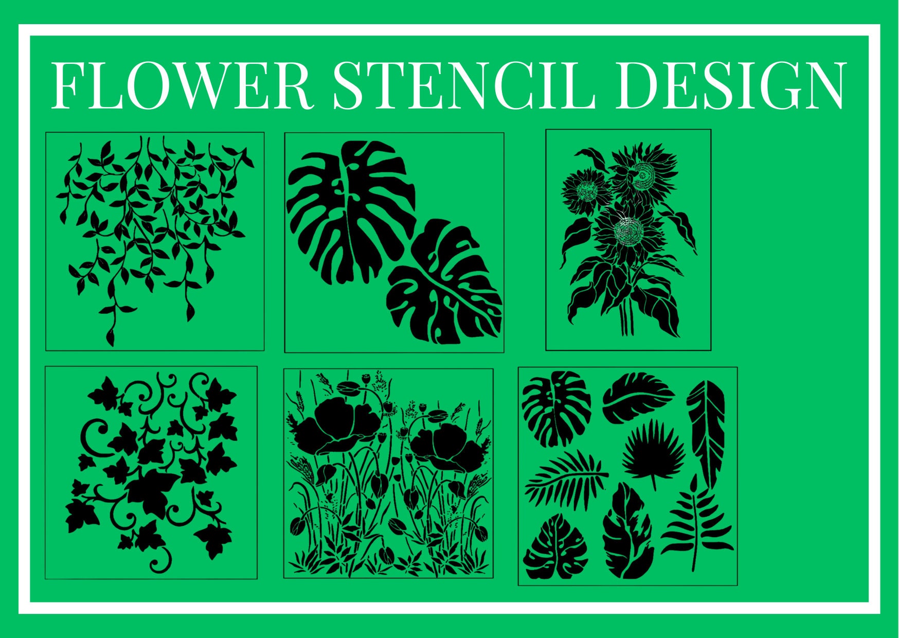 Flower Stencil Design - Etsy