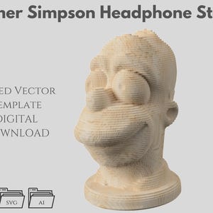 Homer Simpson Headphone Stand – Sliced Vector Template, Parametric ...