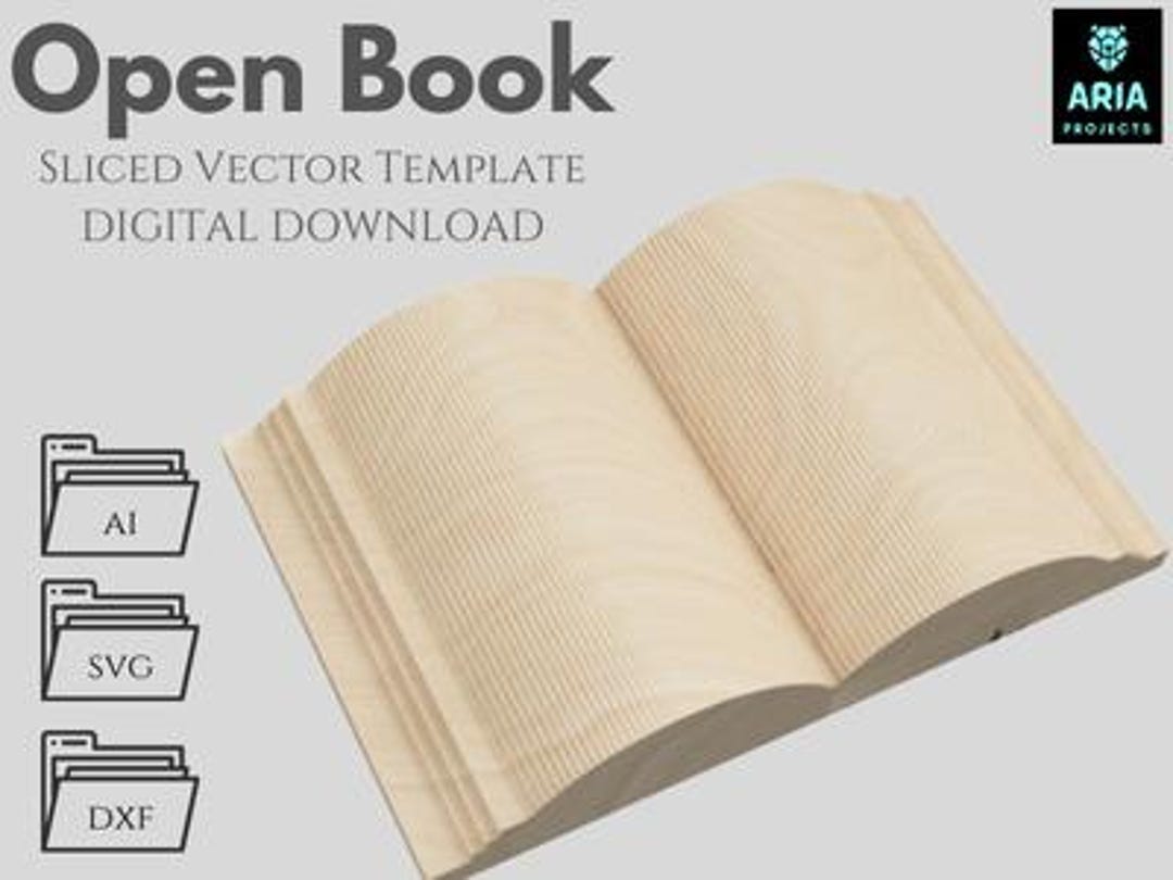 Open Book - Sliced Vector Template, Parametric, Multilayer Laser Cut ...