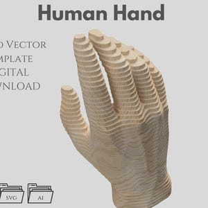 Human Hand – Sliced Vector Template, Parametric, Multilayer (DXF, SVG, AI) - Etsy