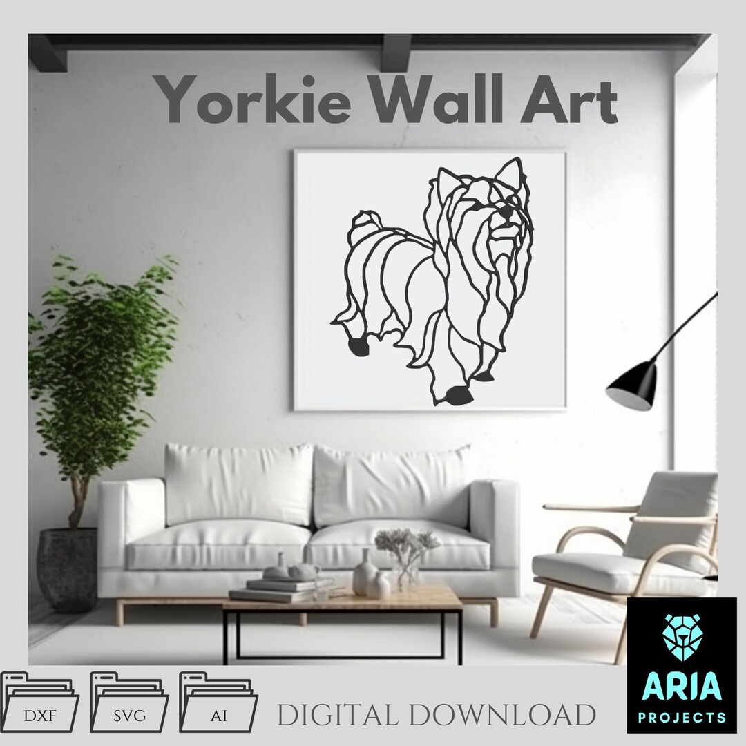 Yorkie Wall Art – Single-piece Sliced Vector, Adorable Dog Silhouette ...