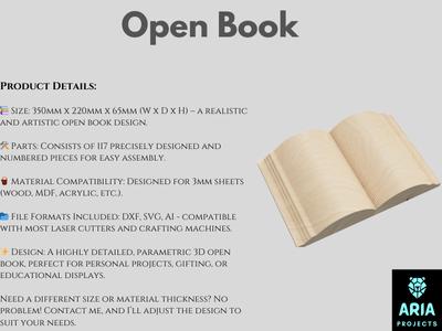 Open Book - Sliced Vector Template, Parametric, Multilayer Laser Cut ...