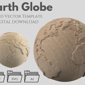 Earth Globe - Sliced Vector Template, Parametric, Multilayer Laser Cut ...