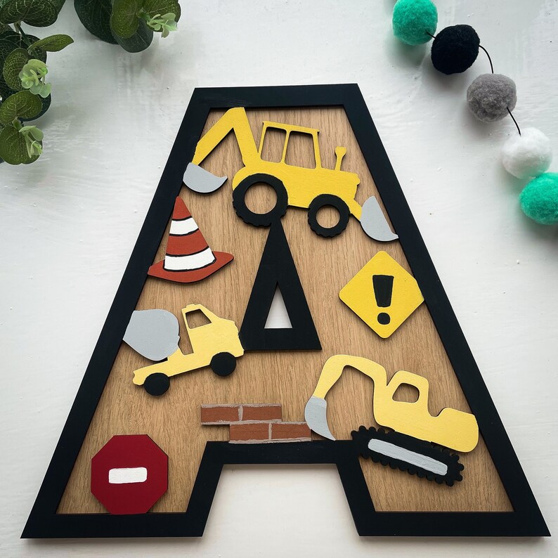Construction Letter Nursery Wall Decor Boys Decor Boys - Etsy