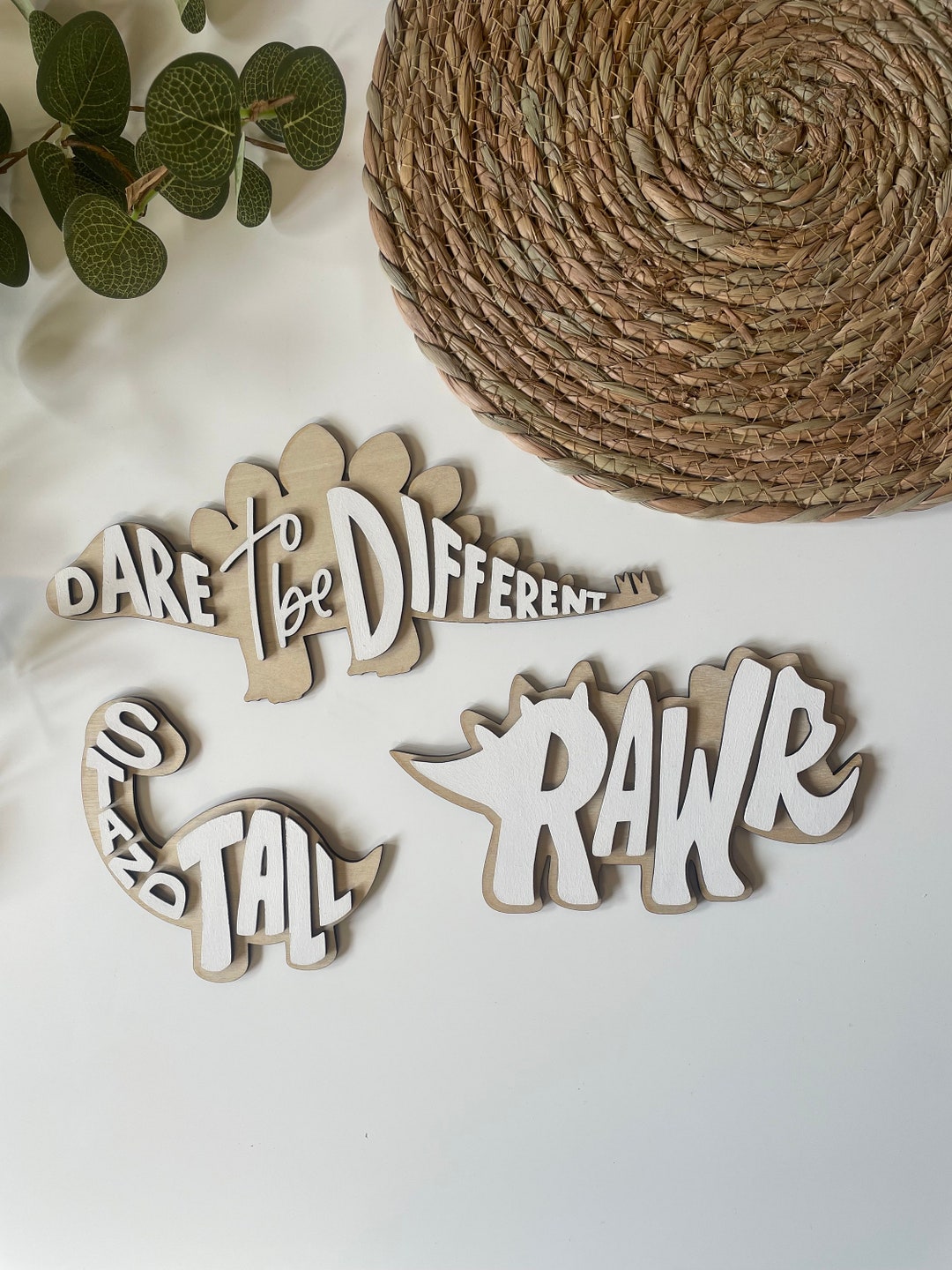 Dinosaur Positive Affirmation Wall Art Encouraging Messages for Kids ...