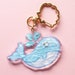 Whale Keyring | Textured Keychain, Blue Whale Art, Sea Creature Charm ...