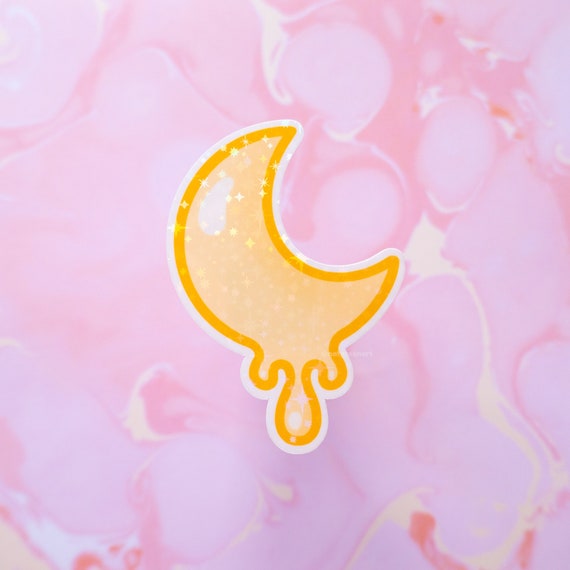 Moon Sticker Holographic Sticker Space Stationery - Etsy