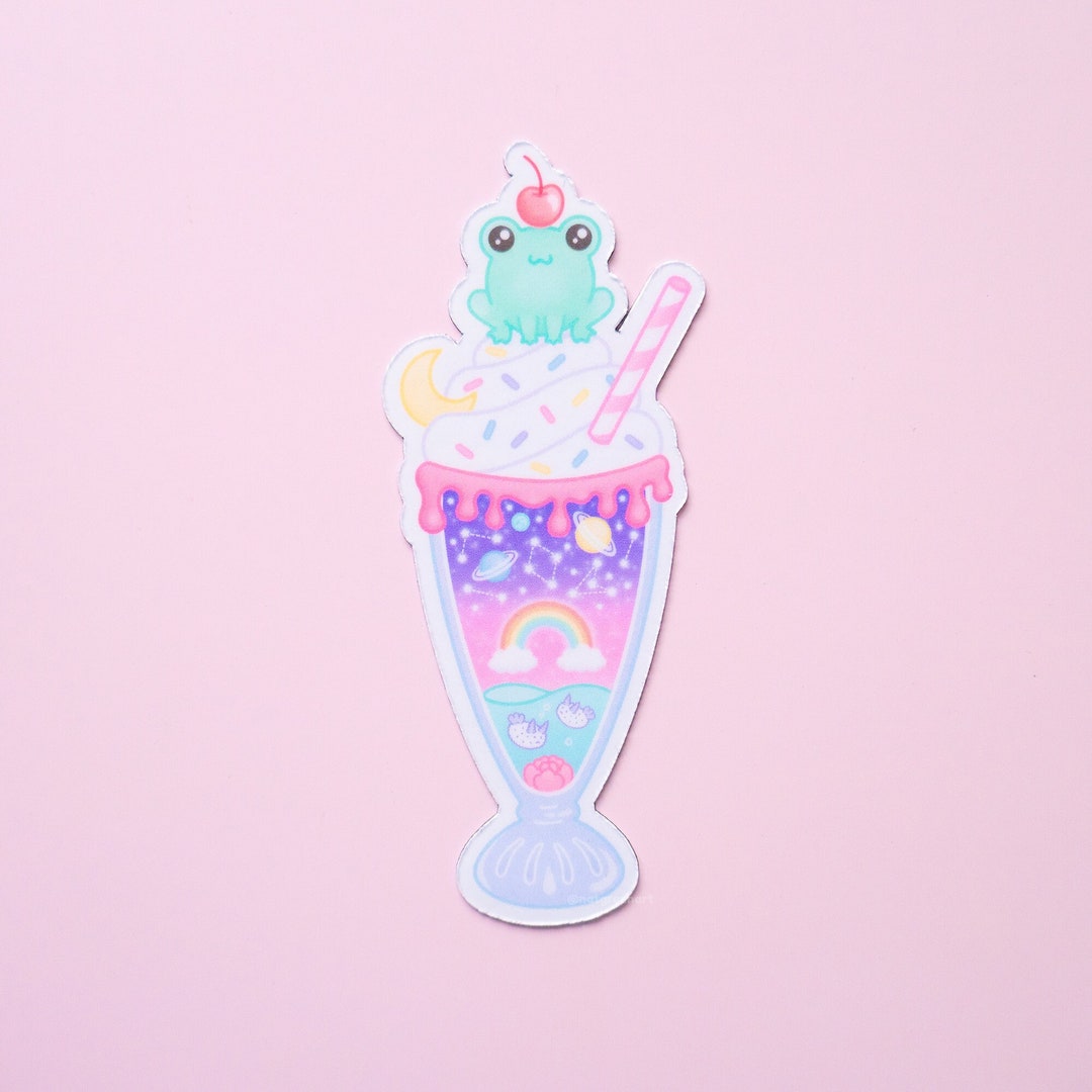 Milkshake Magnet Ice Cream Artwork, Frog Illustration, Kawaii Fridge ...