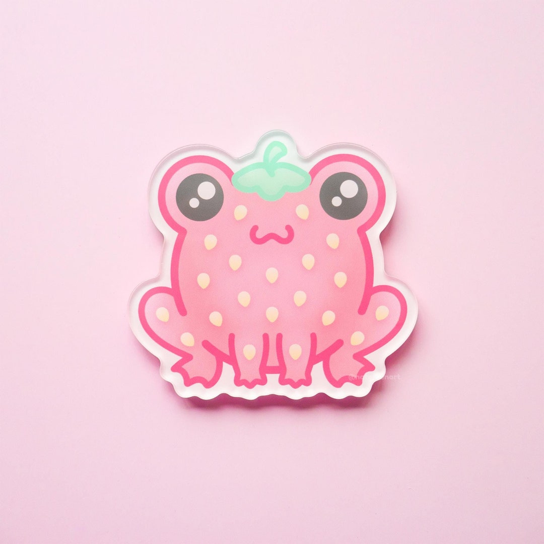 Strawberry Frog Magnet | Fruit Accessories, Fridge Decor, Animal ...