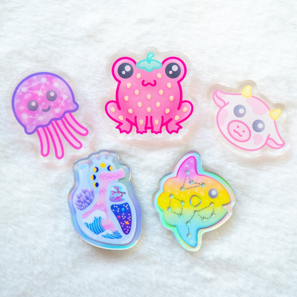 Frog Pin | Acrylic Pin, Strawberry Frog, Kawaii Brooch, Bag Accessories ...