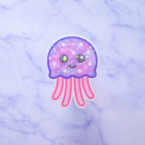 Jellyfish Sticker Holographic Sticker Sea Creature Decals - Etsy