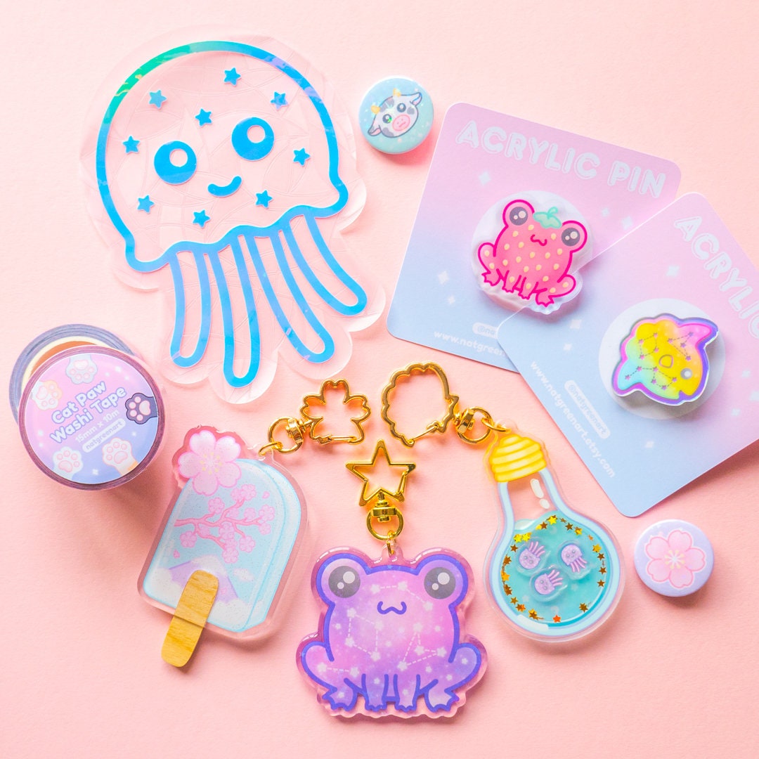 Frog Pin | Acrylic Pin, Strawberry Frog, Kawaii Brooch, Bag Accessories ...