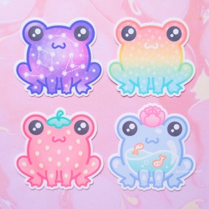 Cute Frog Sticker | Pond Sticker, Koi Fish Art, Amphibian Sticker ...