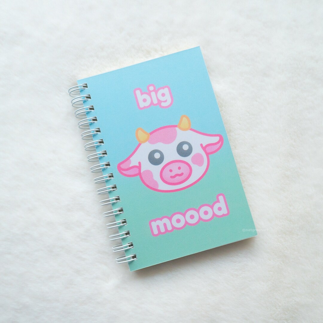 Cow Notebook | A6 Spiral Notebook, Cute Lined Journal, Pocket Diary ...