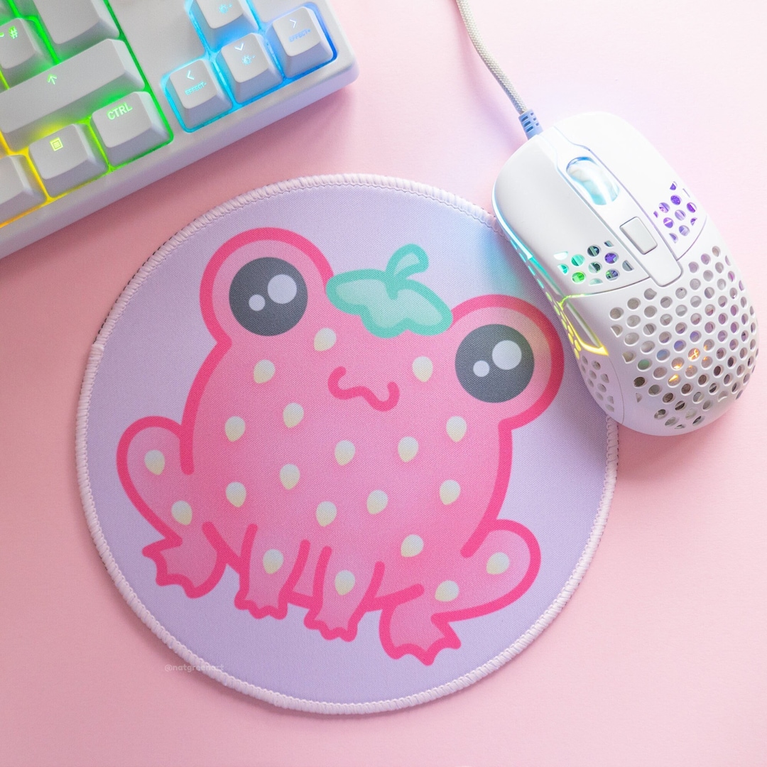 Strawberry Frog Mouse Pad | Cute Desk Accessory, Computer Mousepad ...