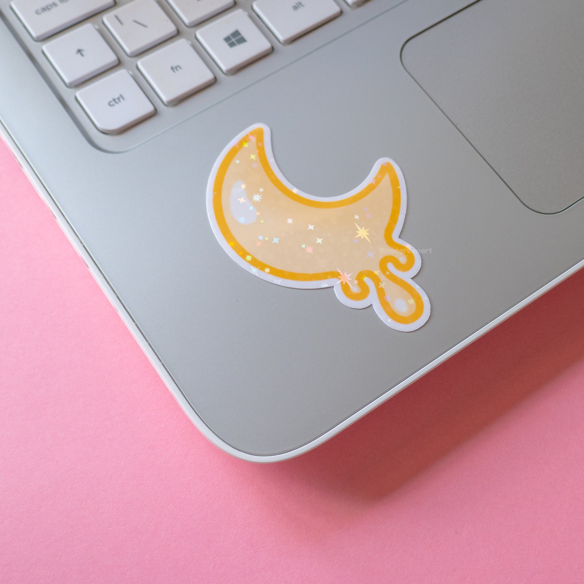 Moon Sticker Holographic Sticker Space Stationery - Etsy